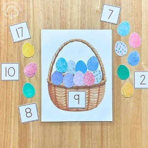 Easter Egg Counting Activity 1-20, Toddler Preschool Kindergarten Math ...