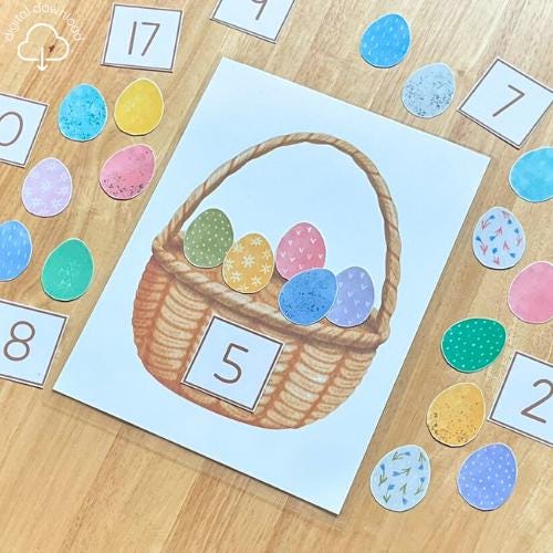 Easter Egg Counting Activity 1-20, Toddler Preschool Kindergarten Math ...