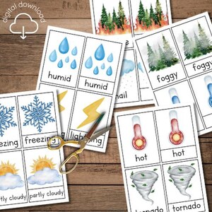 3 Part Nomenclature Weather Cards, Flashcards, Weather Study, Toddler ...
