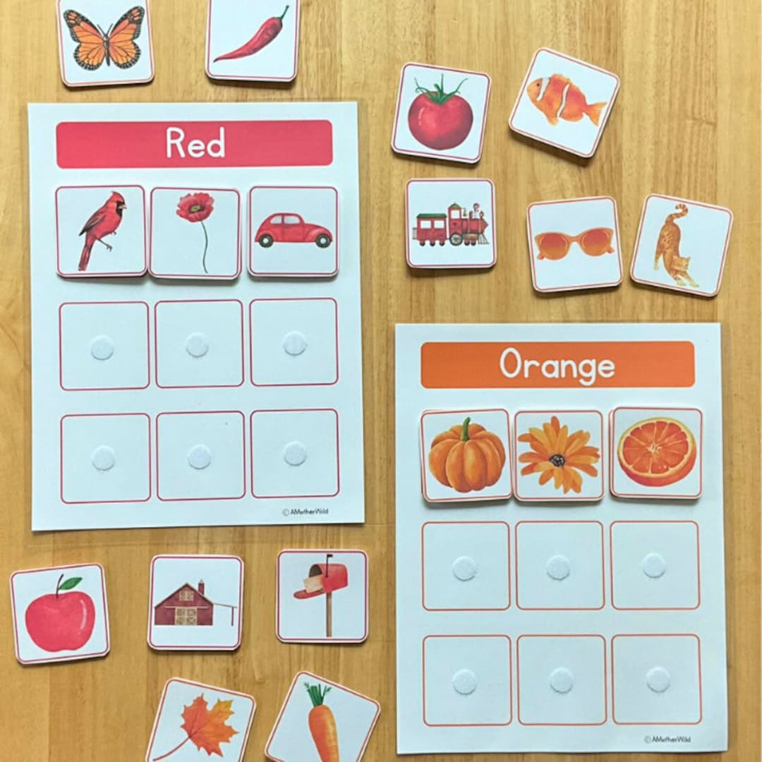 Color Match, Color Sorting Activity, Toddler Preschool Kindergarten ...