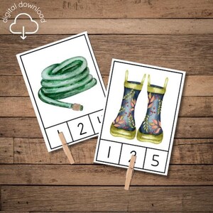 Garden Themed Count and Clip Cards, Numbers 1-20, Montessori Homeschool ...