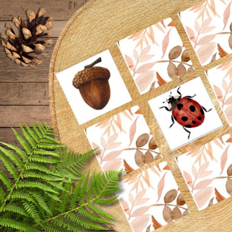 Nature Themed Memory Game, Preschool Toddler Matching Activity ...