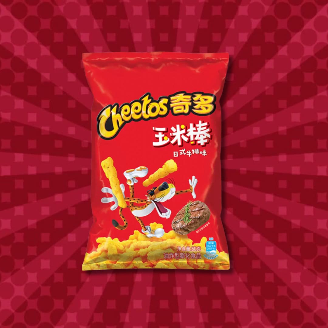Cheetos Japanese Steak Flavor, Chinese Cheetos, Chinese Snacks, Limited ...