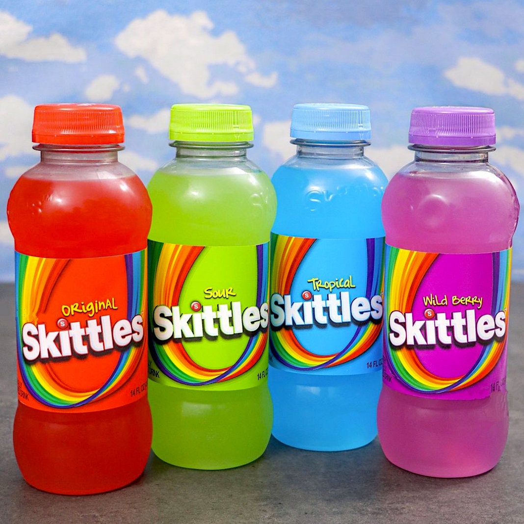 Skittles Drinks 4 Flavor Variety Pack 14oz Wild Berry, Tropical, Sour ...