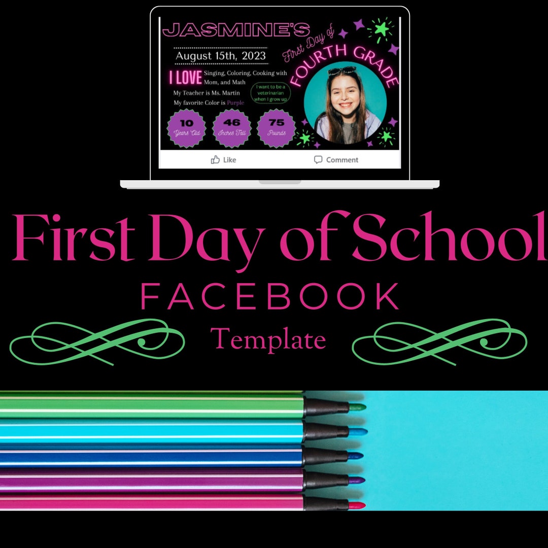 First Day of School Social Media Post Template, Facebook Template, All ...
