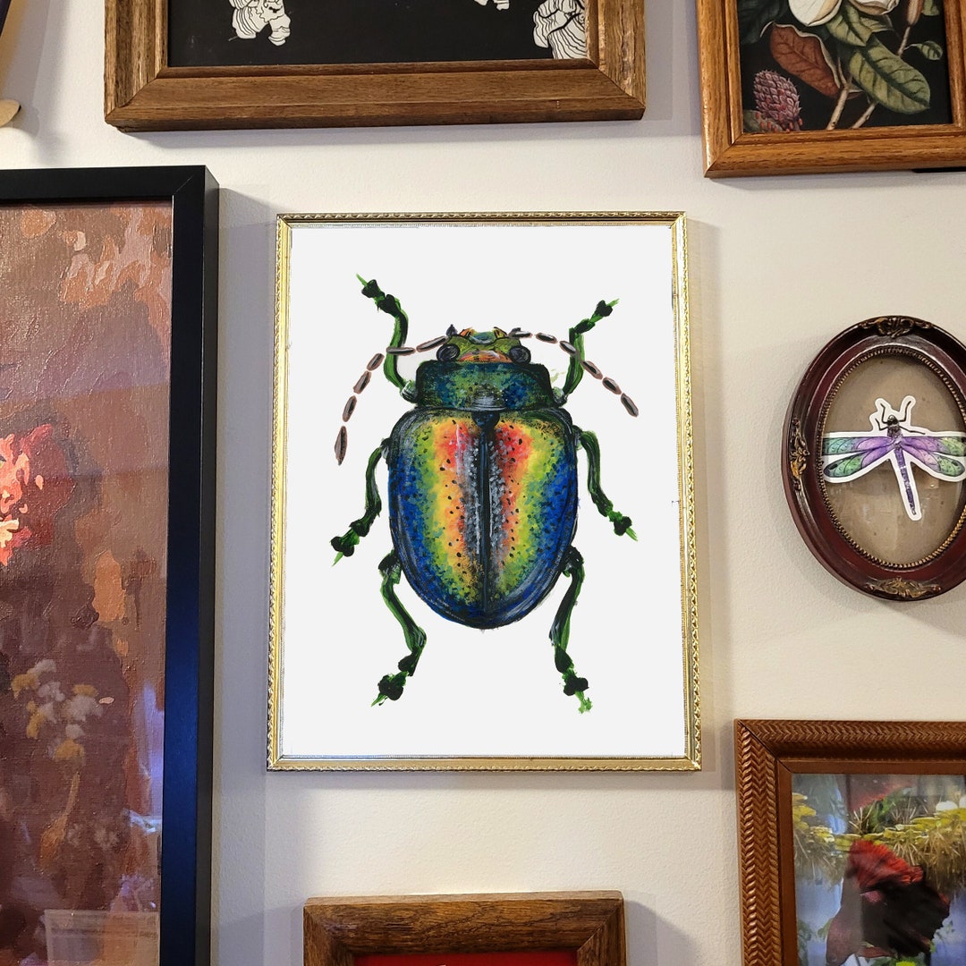 Digital Download Rainbow Beetle Art Print Acrylic Painting - Etsy