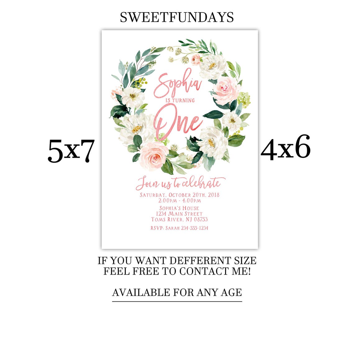 Kids Birthday Party Invitation | Cute Digital 5x7 & 4x6 | Customizable ...