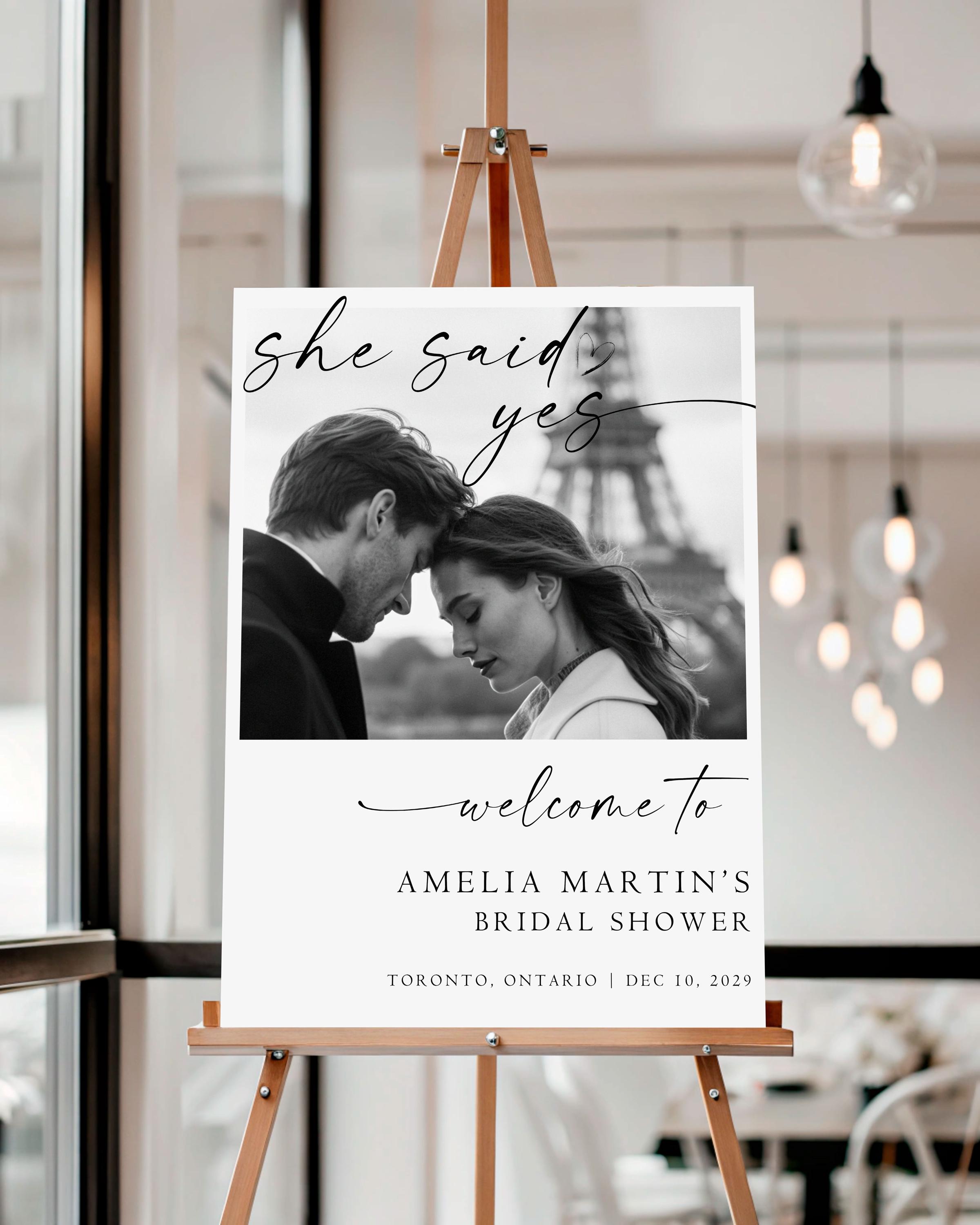 Bridal Shower Welcome Sign, She Said Yes Sign, Photo Bridal Shower ...