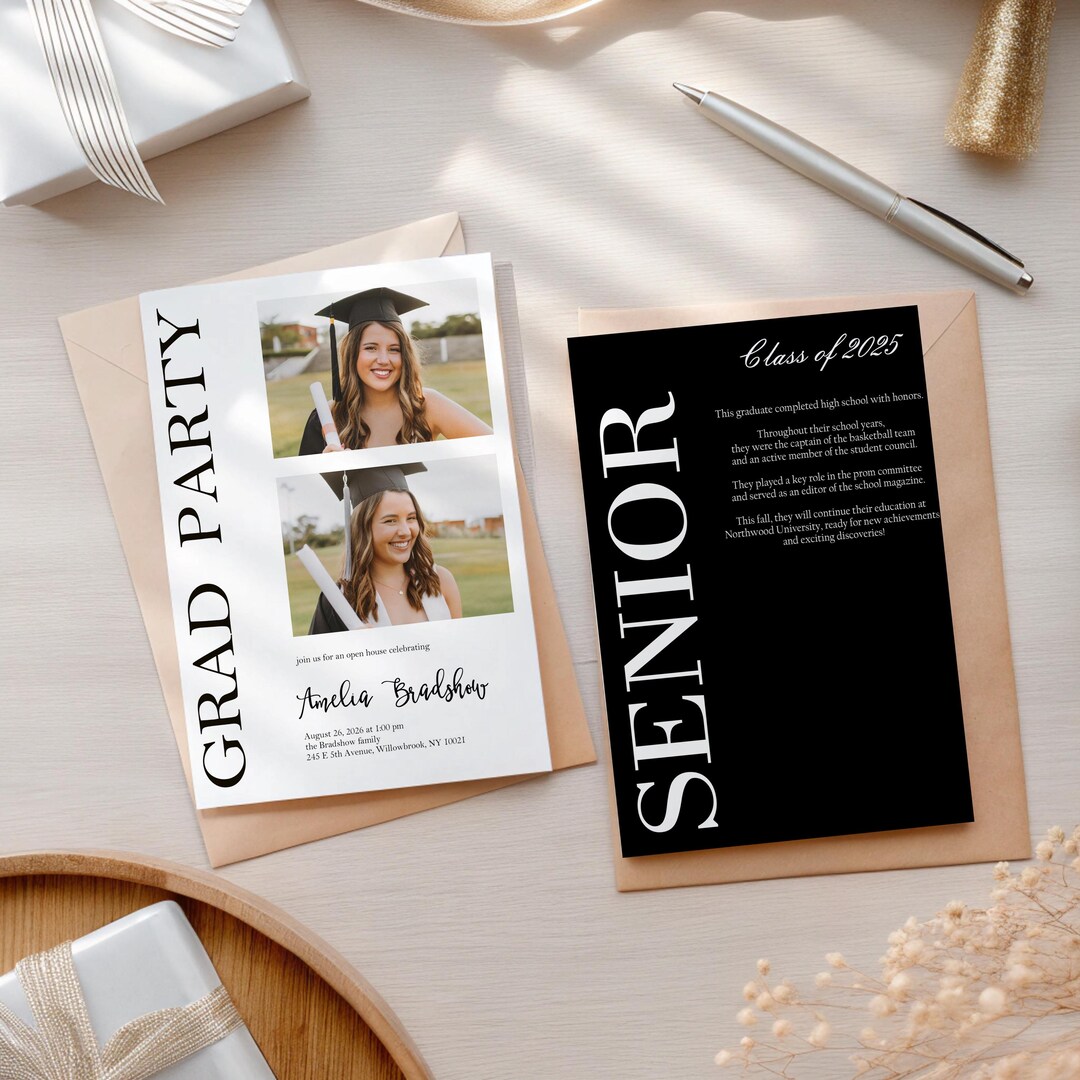 Graduation Party Invitation, Class of 2025, Printable Senior Grad ...