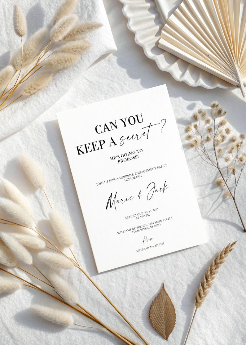Surprise Engagement Party Invitation, Can You Keep A Secret Invite ...