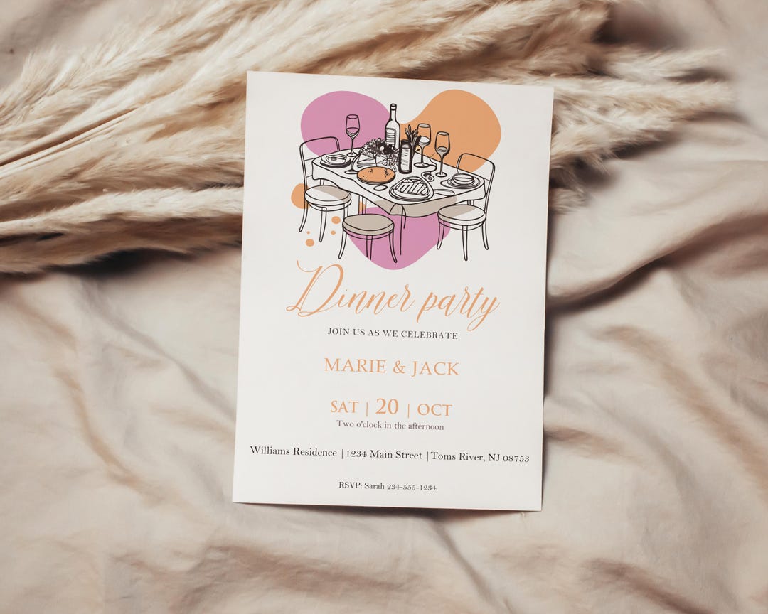 Dinner Party Invitation, Sleek Dinner Part, Modern Dinner Event, Dp ...