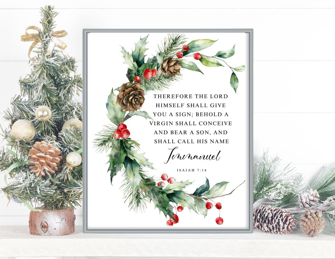 Isaiah 7:14, Call His Name Immanuel, Bible Verse Wall Art, Christmas ...
