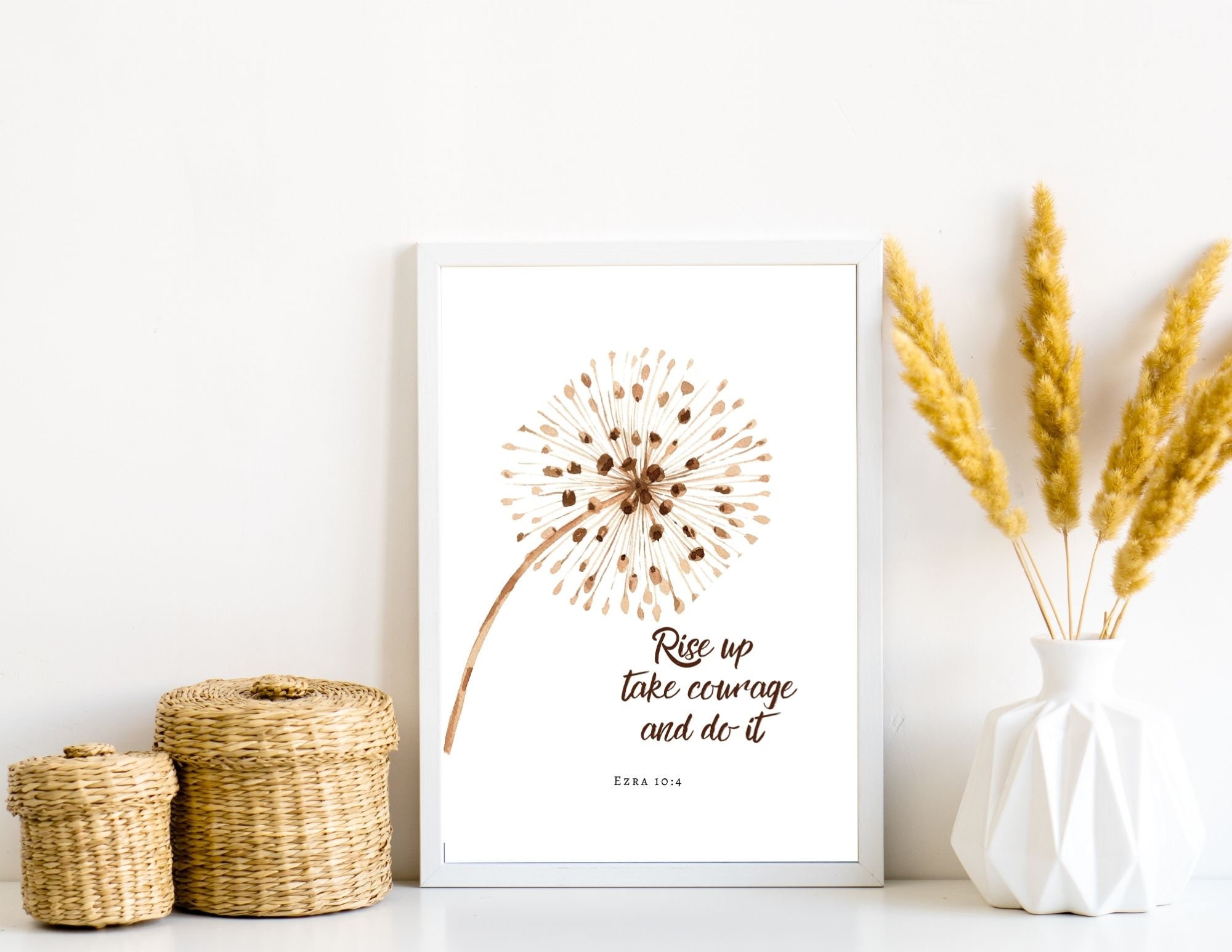 Ezra 10:4 NIV, Rise up Take Courage, Bible Verse Wall Art Printable ...