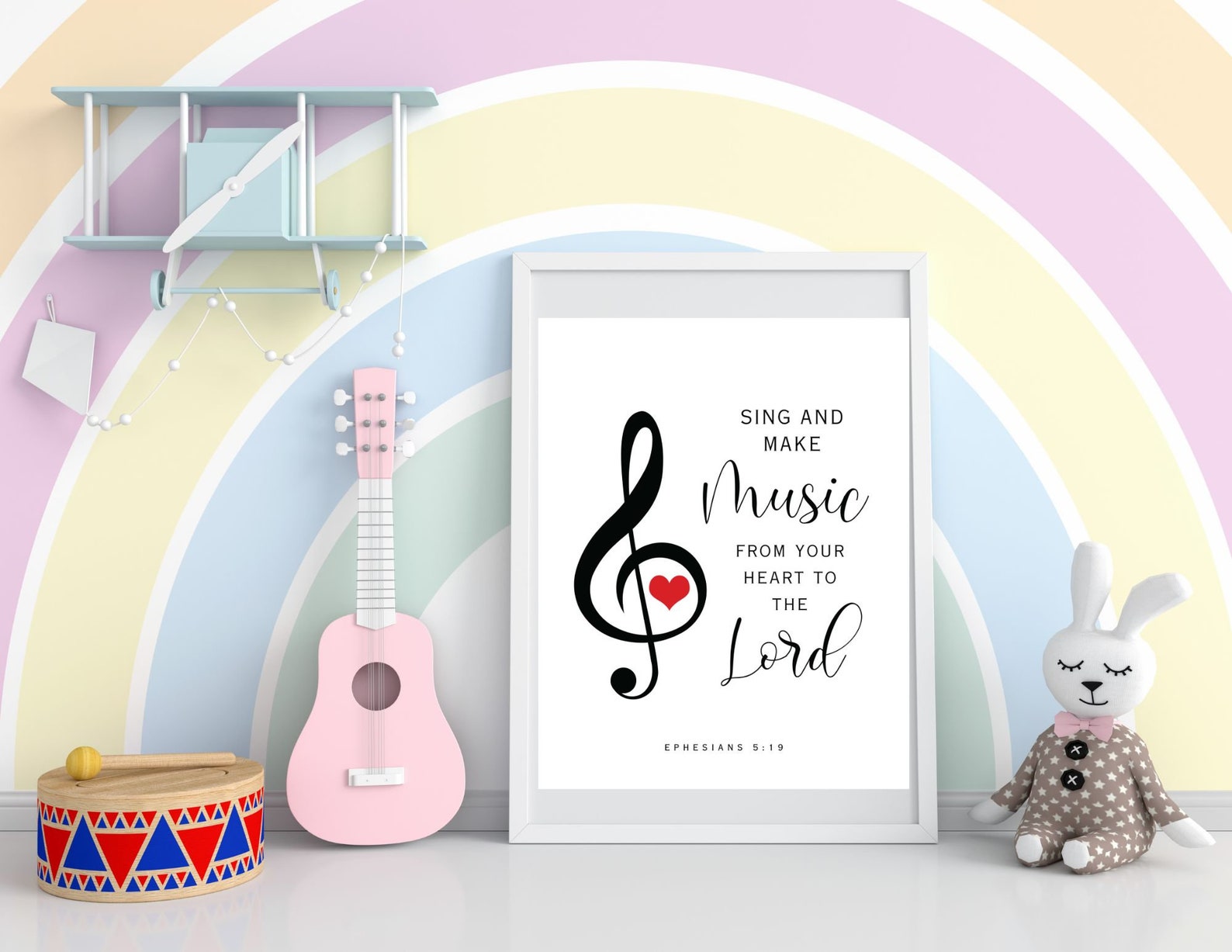 Ephesians 5:19 Sing and Make Music Bible Verse Printable Wall Art ...