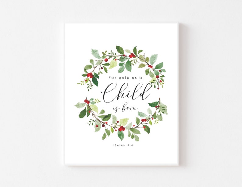 Isaiah 9:6 KJV for Unto Us a Child is Born Christmas Bible - Etsy Australia