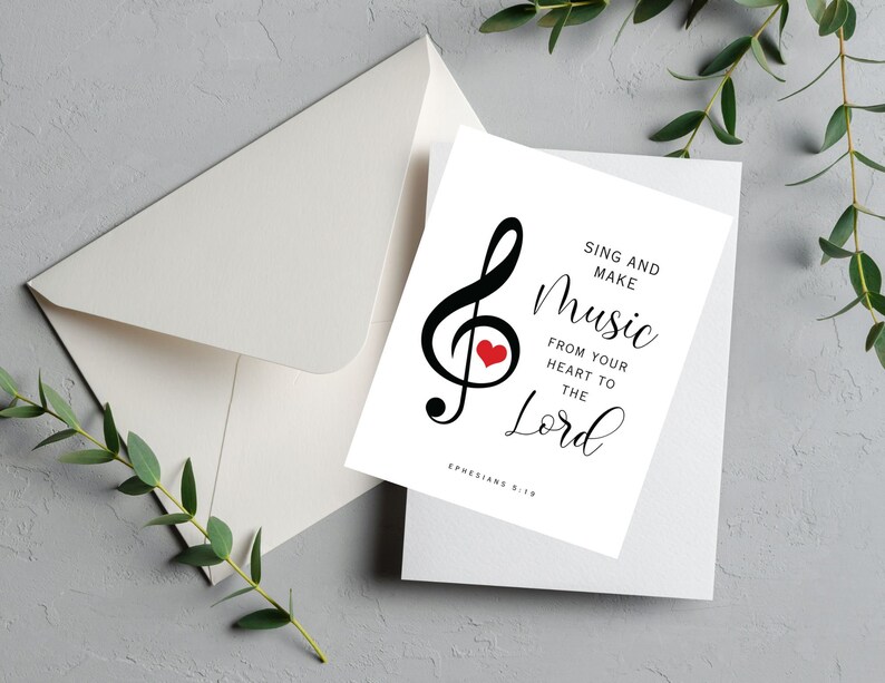 Ephesians 5:19 Sing and Make Music Bible Verse Printable Wall Art ...