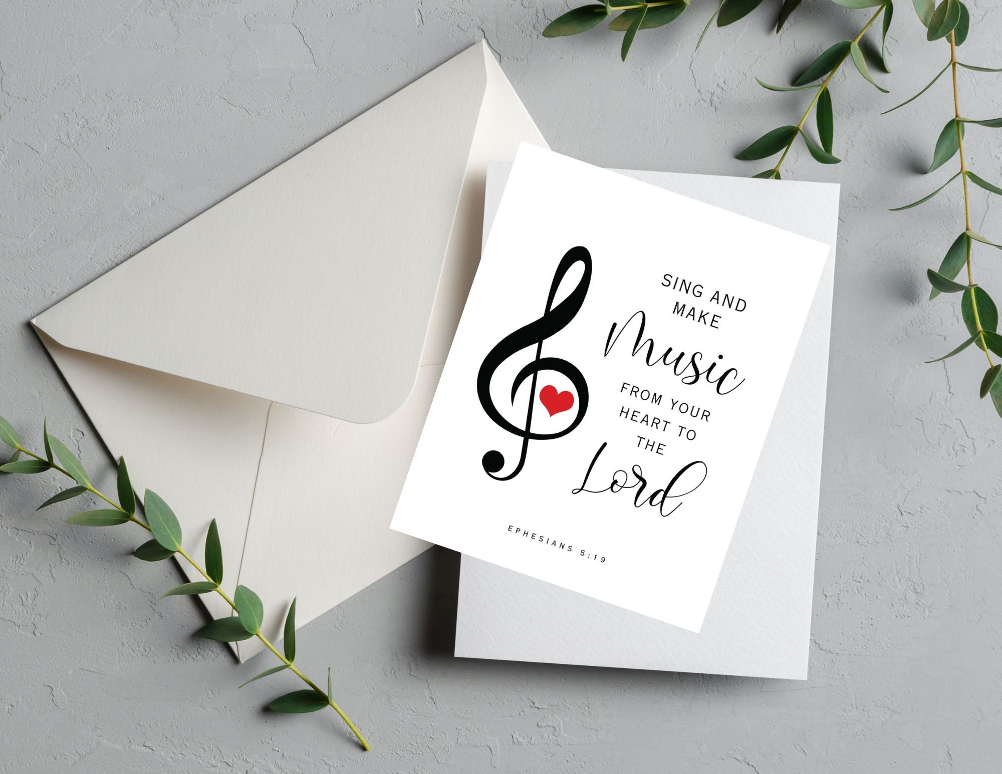 Ephesians 5:19 Sing and Make Music Bible Verse Printable Wall Art ...