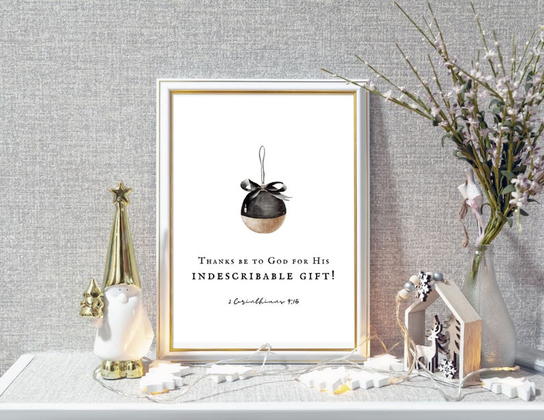 2 Corinthians 9:15 NKJV, Indescribable Gift, Christmas Bible Verse Wall ...