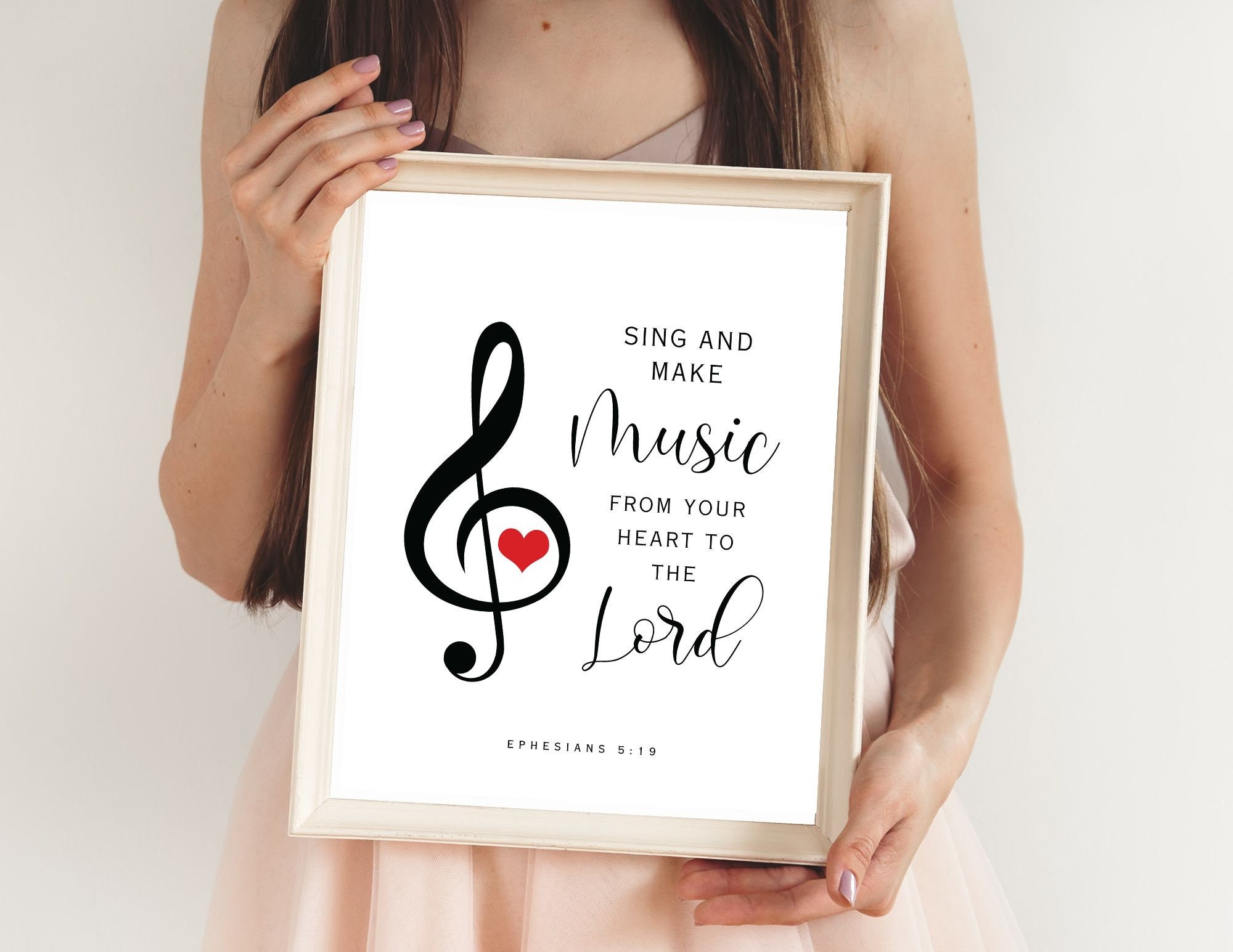Ephesians 5:19 Sing and Make Music Bible Verse Printable Wall Art ...