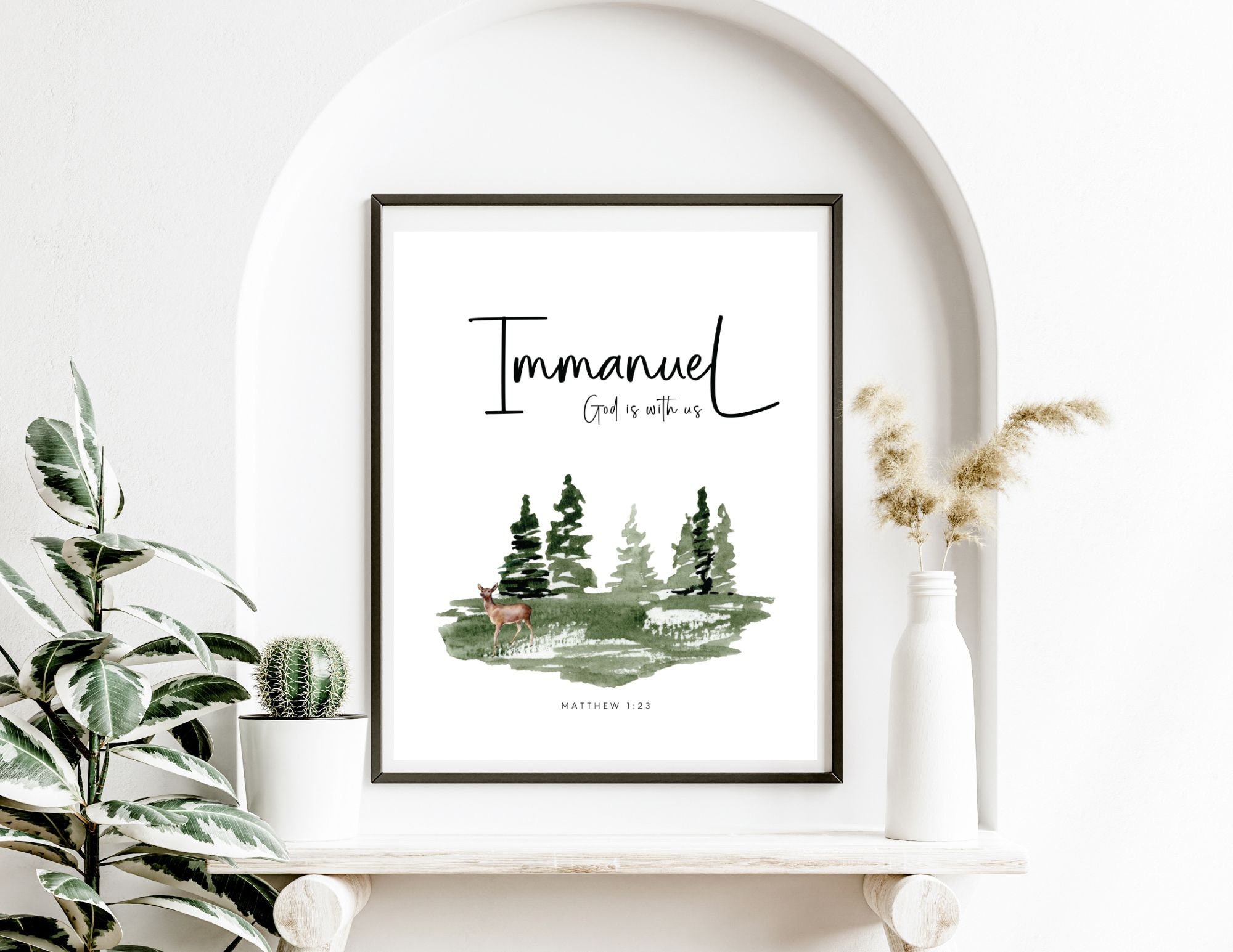 Matthew 1:23, Immanuel God is With Us, Christmas Bible Verse Wall Art ...