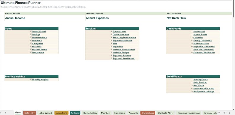 Excel Budget Planner, VBA Forms, Annual Finance Spreadsheet, Bill ...