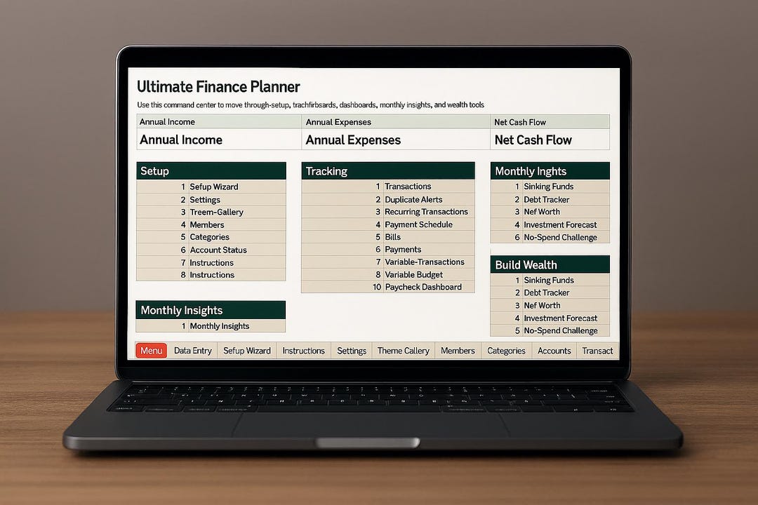 Excel Budget Planner, VBA Forms, Annual Finance Spreadsheet, Bill ...