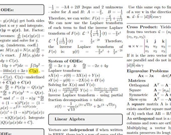 Multivariable Calculus Cheat Sheet