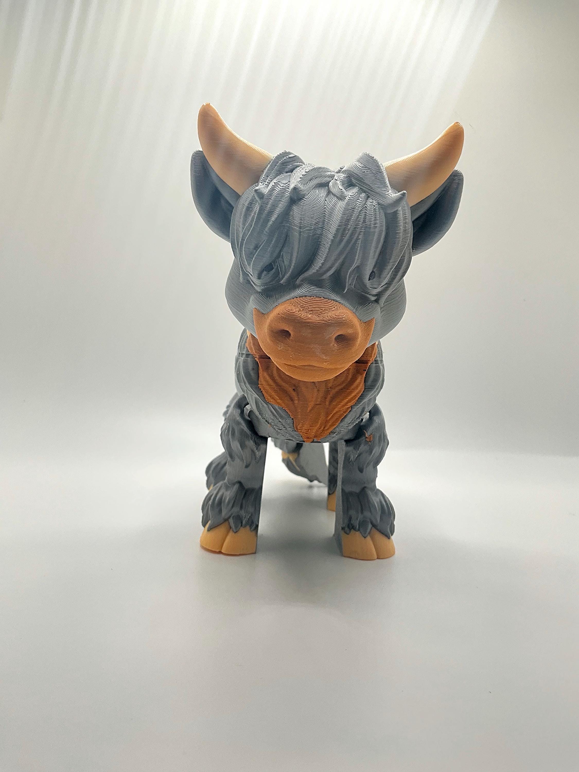 3-D Printed Flex, Highland Cows. 3D Printed Articulating Highland Cow ...
