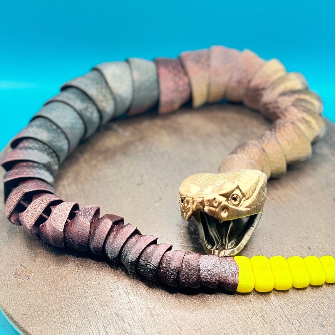 3-D Printed Flex, Rattlesnake 3D Printed Articulating Decor / Fidget ...
