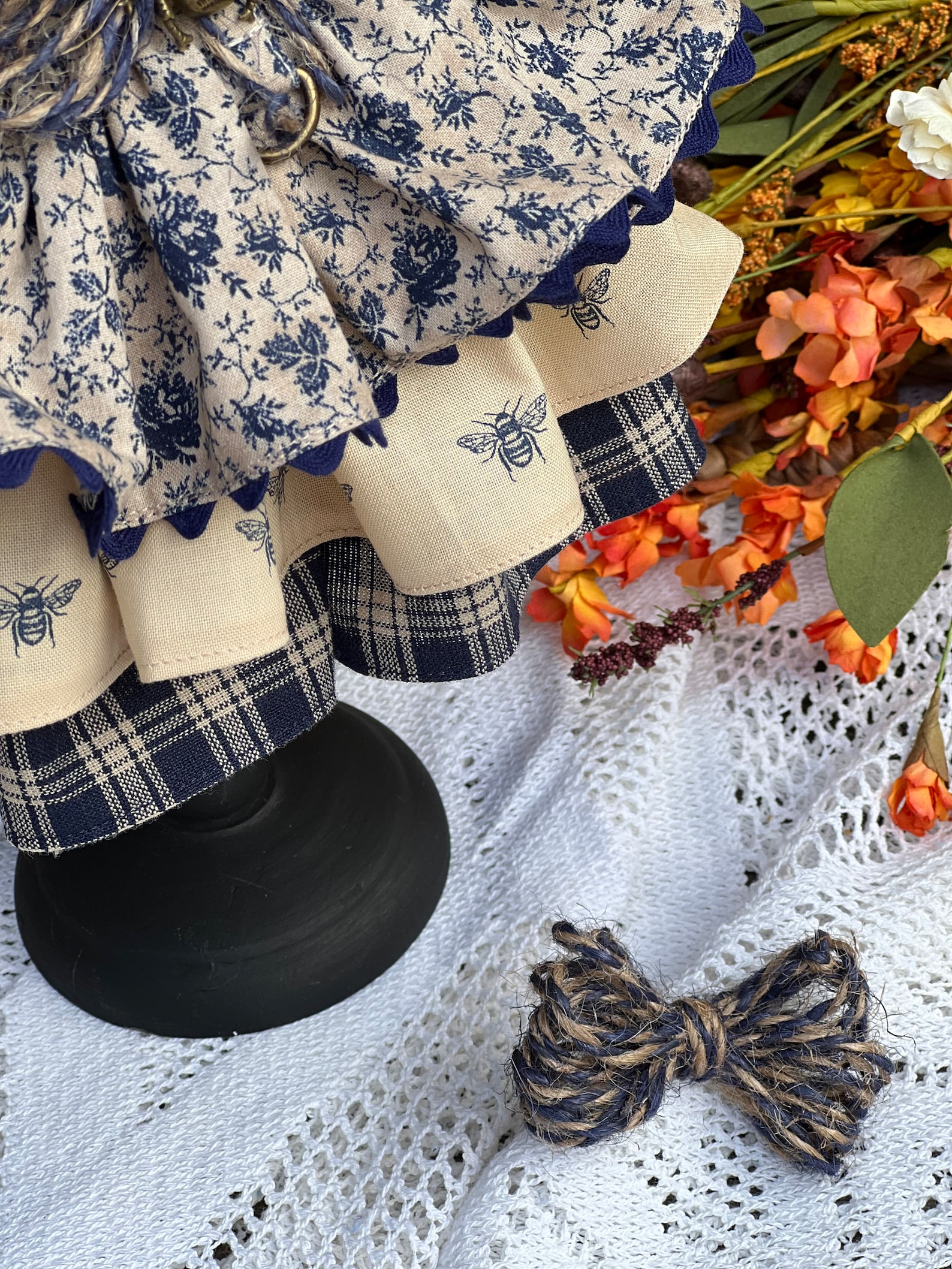 Navy Bees Ruffled Dress - Etsy