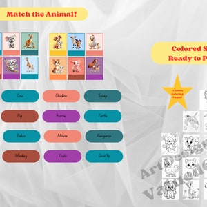 Printable Animal Flashcards, Instant Download PDF, Fun Color Design ...