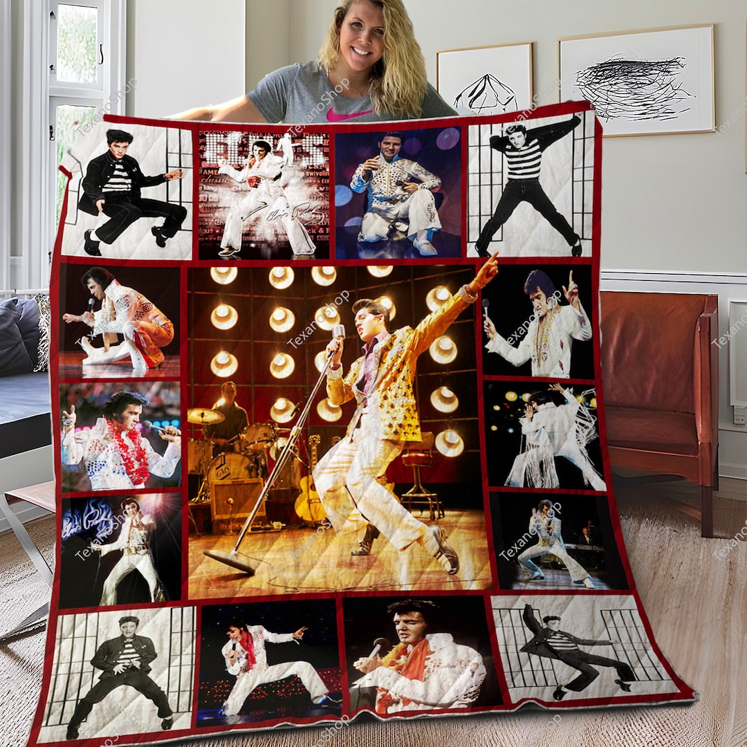 Custom Elvis Presley Quilt Blanket King of Rock and Roll - Etsy