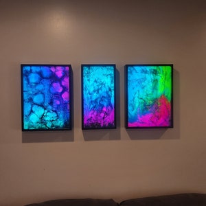 Backlit Epoxy Wall Art Triptych - Etsy
