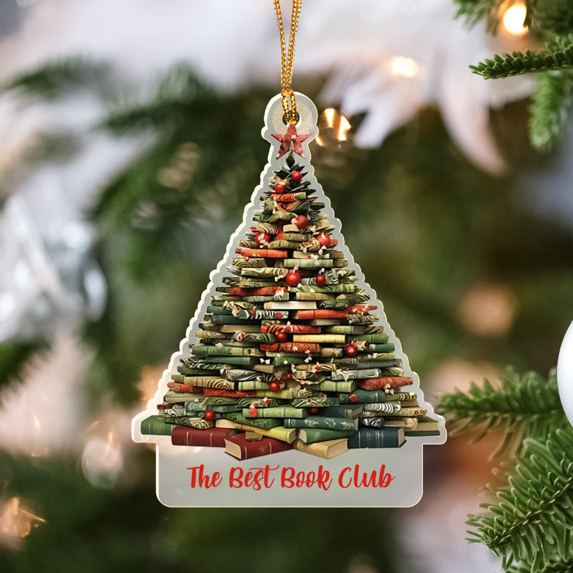 Christmas Book Tree Ornament Custom Book Stack Christmas - Etsy
