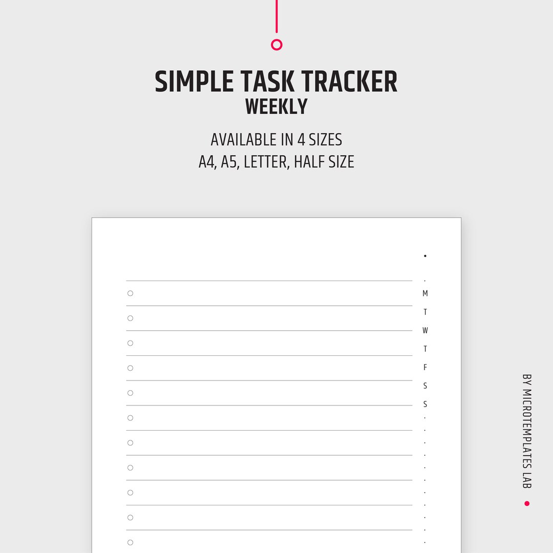 Simple Task Tracker - Daily | To-do Tracker, List Planner, Daily ...
