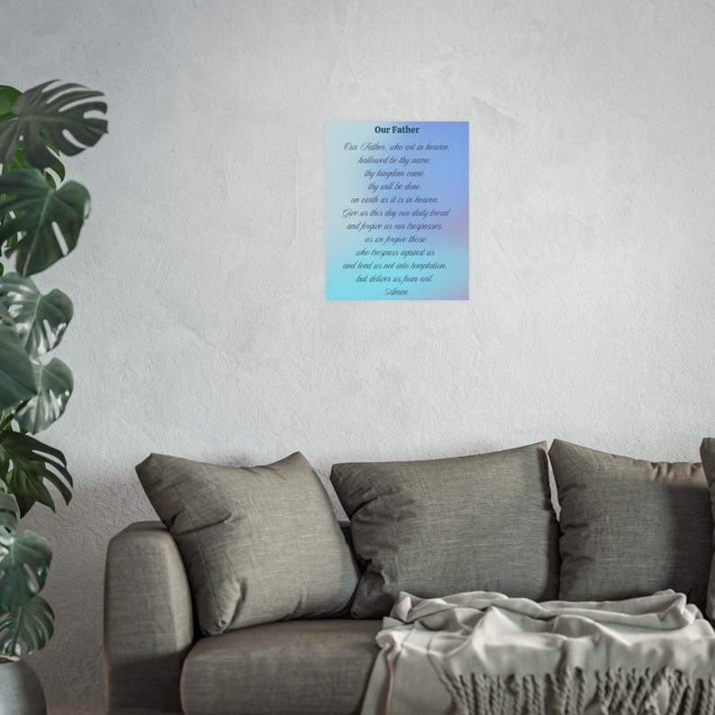 Prayer Poster Matte Vertical Our Father Our Lord Prayer Blessing ...