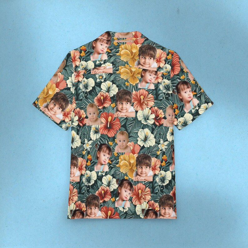Custom Hawaiian Dad Shirt Photo Collage Personalized Button-down Father ...