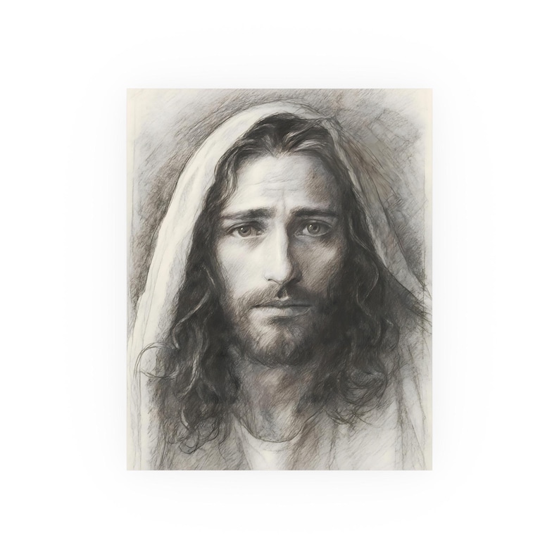 Graphite Sketch Jesus Poster Christ Wall Art Christian Home Decor ...