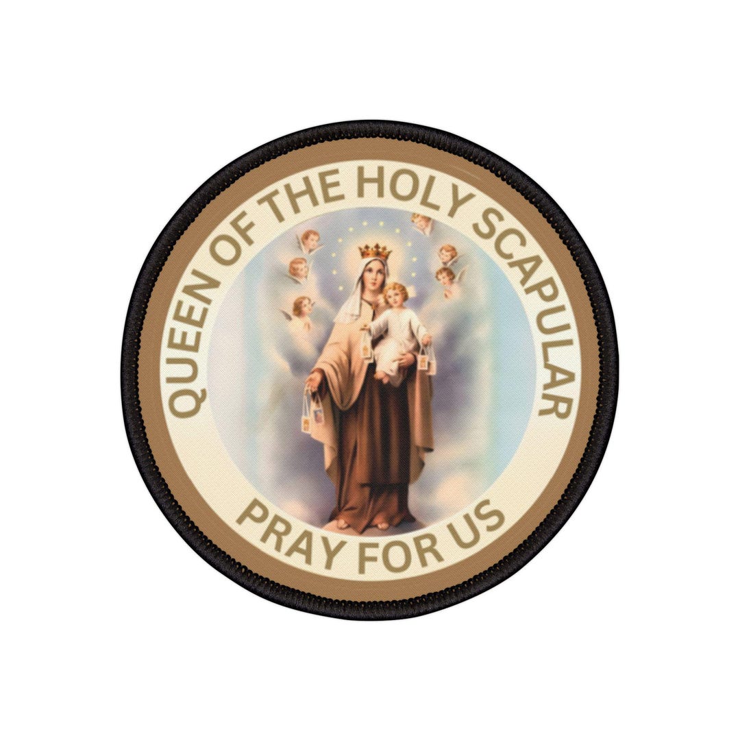 Virgin Mary Patches Queen of the Holy Scapular Catholic Iron-on Patch ...
