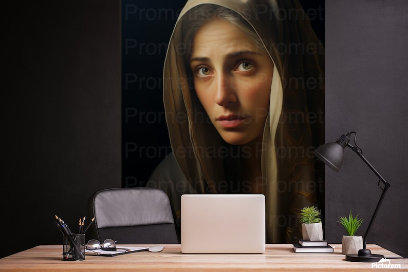 Blessed Virgin Mary Portrait Art Digital Download, Mother Mary Digital ...