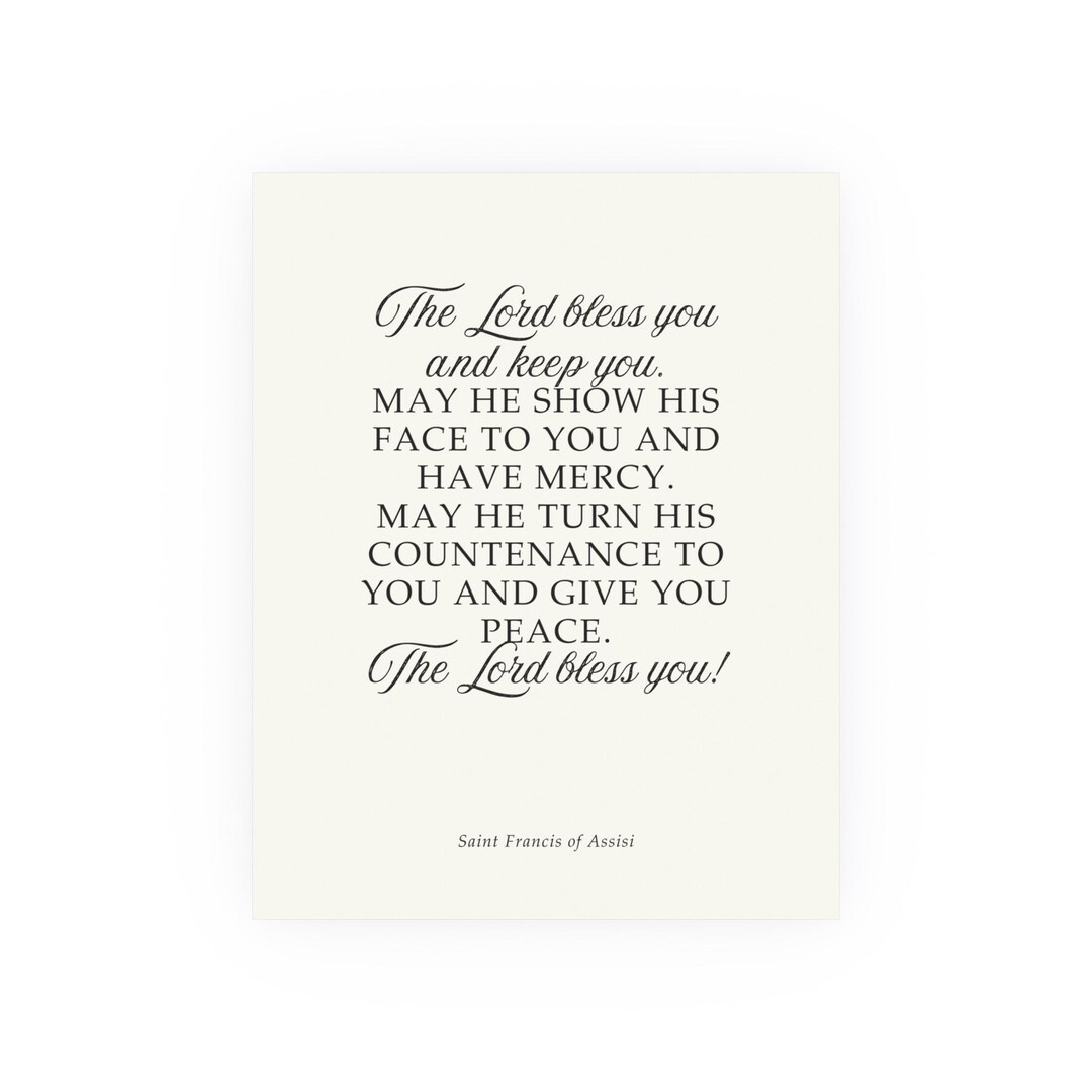 Prayer Poster St Francis of Assisi Blessing Motivational Wall Art ...