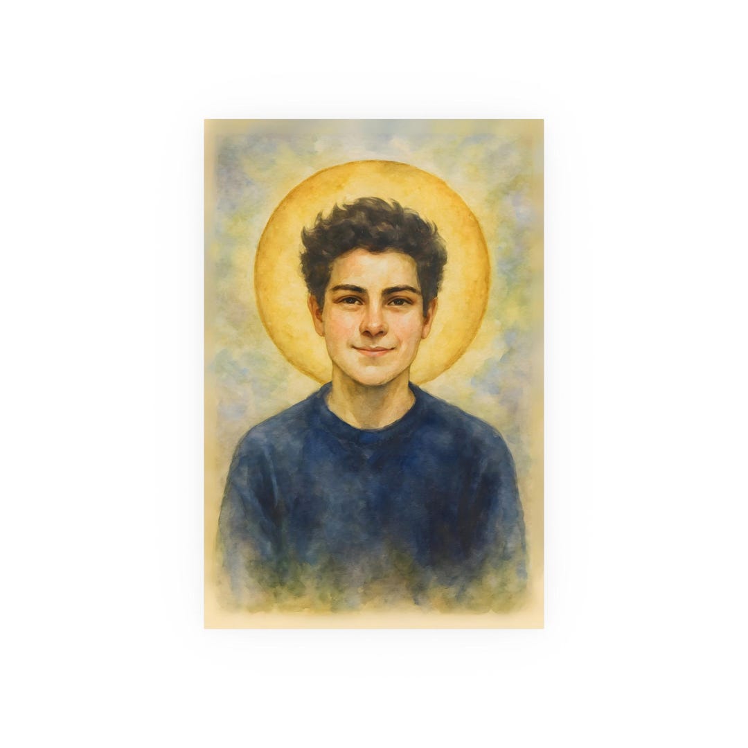 Poster St Carlo Acutis Watercolor Style Religious Wall Art Catholic ...