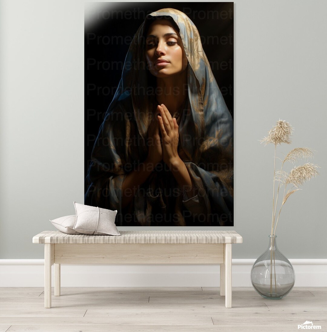 Blessed Virgin Mary Portrait Art Digital Download Mother Mary - Etsy