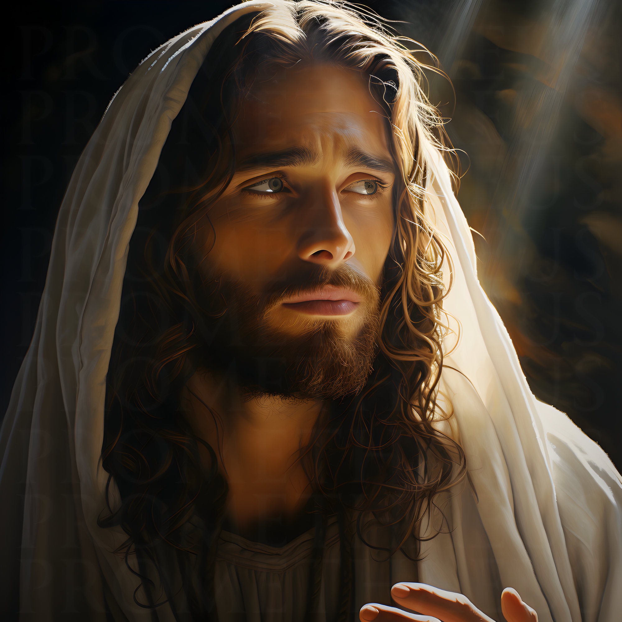 Stunning Jesus Christ Portrait Art Digital Download, Jesus Portrait ...