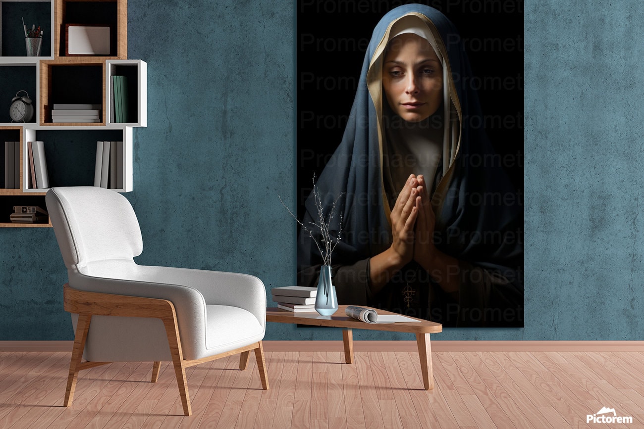 Blessed Virgin Mary Portrait Art Digital Download, Mother Mary Digital ...
