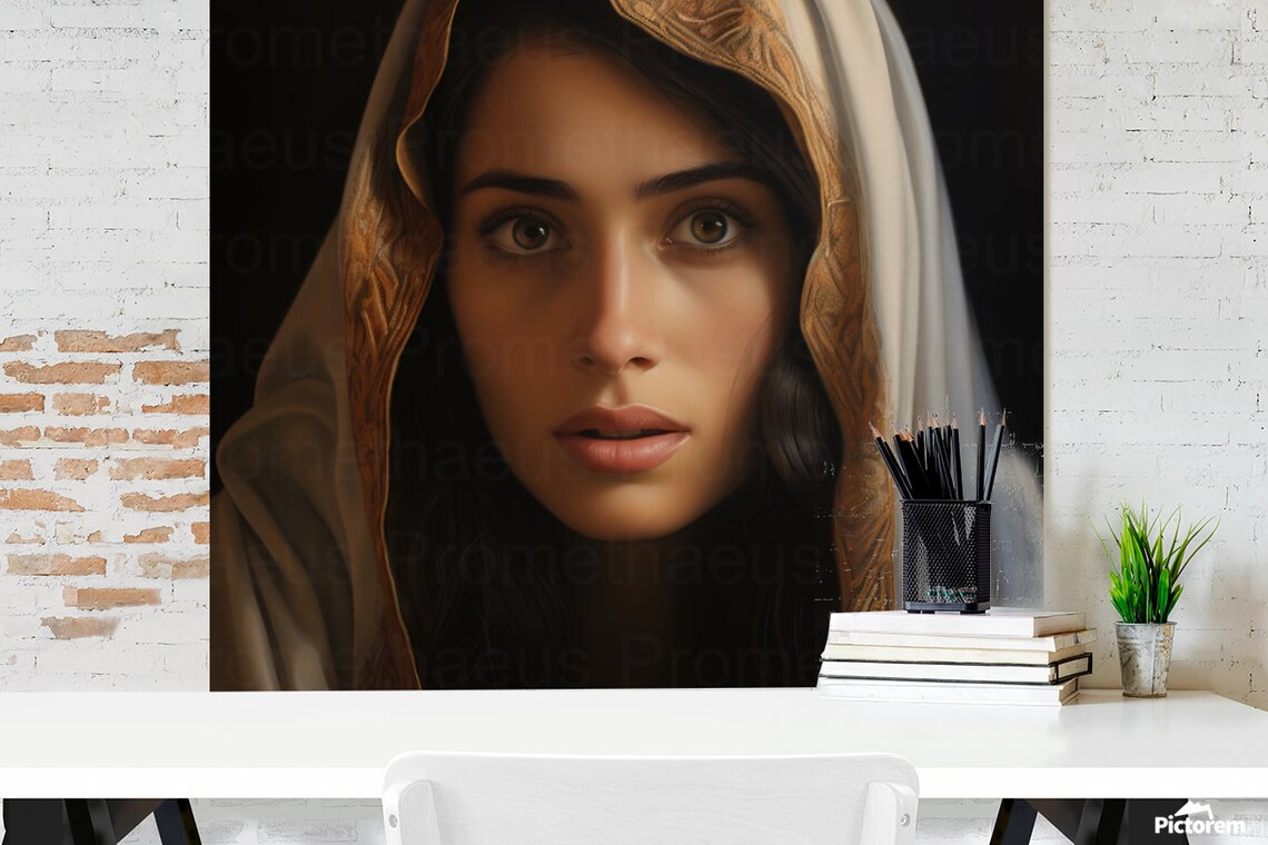 Blessed Virgin Mary Portrait Artwork Digital Download Mother Mary ...