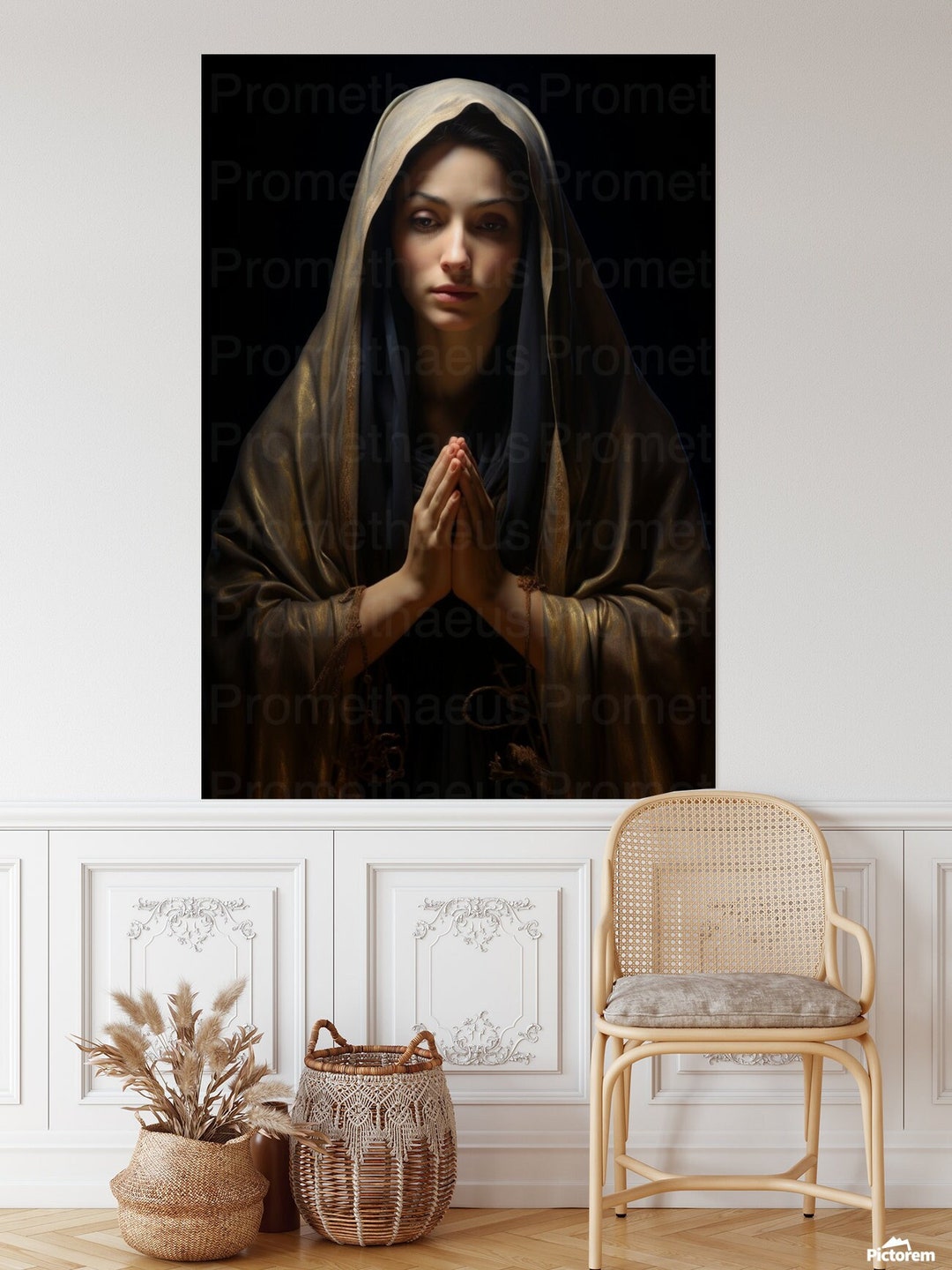 Blessed Virgin Mary Portrait Art Digital Download, Mother Mary Digital ...