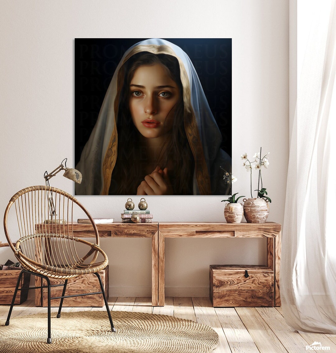 Blessed Virgin Mary Portrait Artwork Digital Download Mother Mary ...