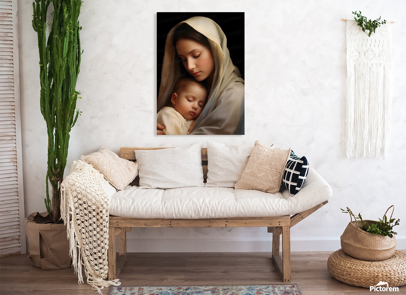 Nativity Digital Art, Mary and Baby Jesus Christmas Digital Print ...