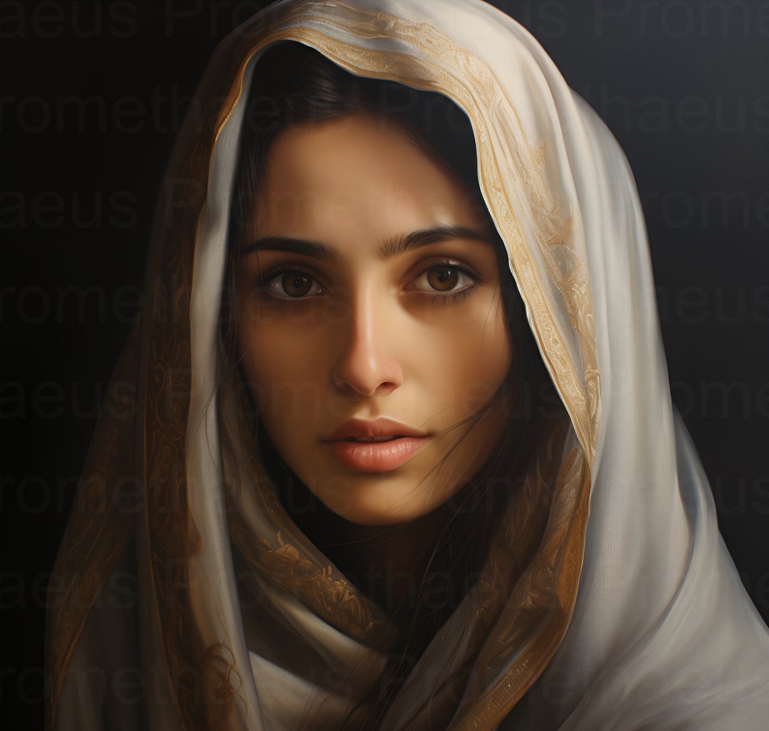 Blessed Virgin Mary Portrait Art Digitally Download Mother Mary Print ...